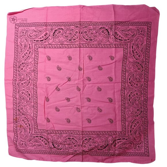 USA | Accessories | Vtg Neon Pink Paisley Western Bandana Handkerchief ...
